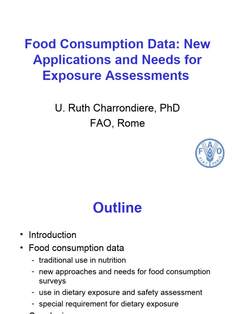Food Consumption Data for Exposure Assessment | PDF | Diet (Nutrition ...