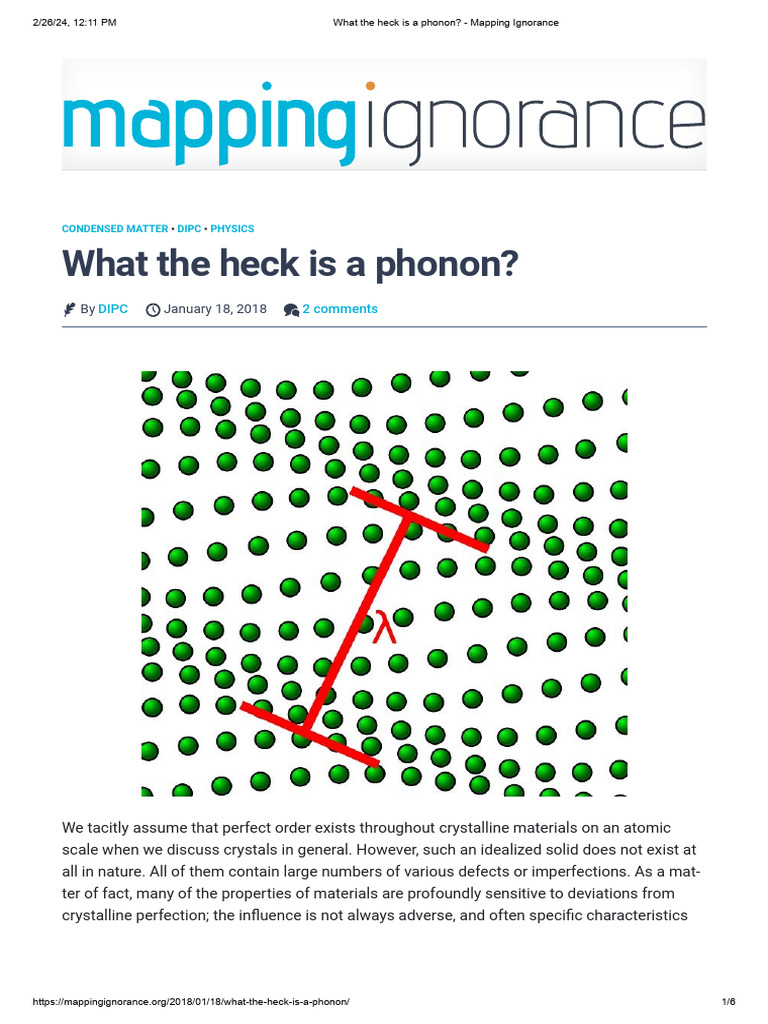 What The Heck Is A Phonon - Mapping Ignorance | PDF | Phonon | Waves