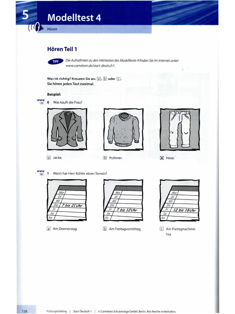 Modelltest 4 A1 | PDF