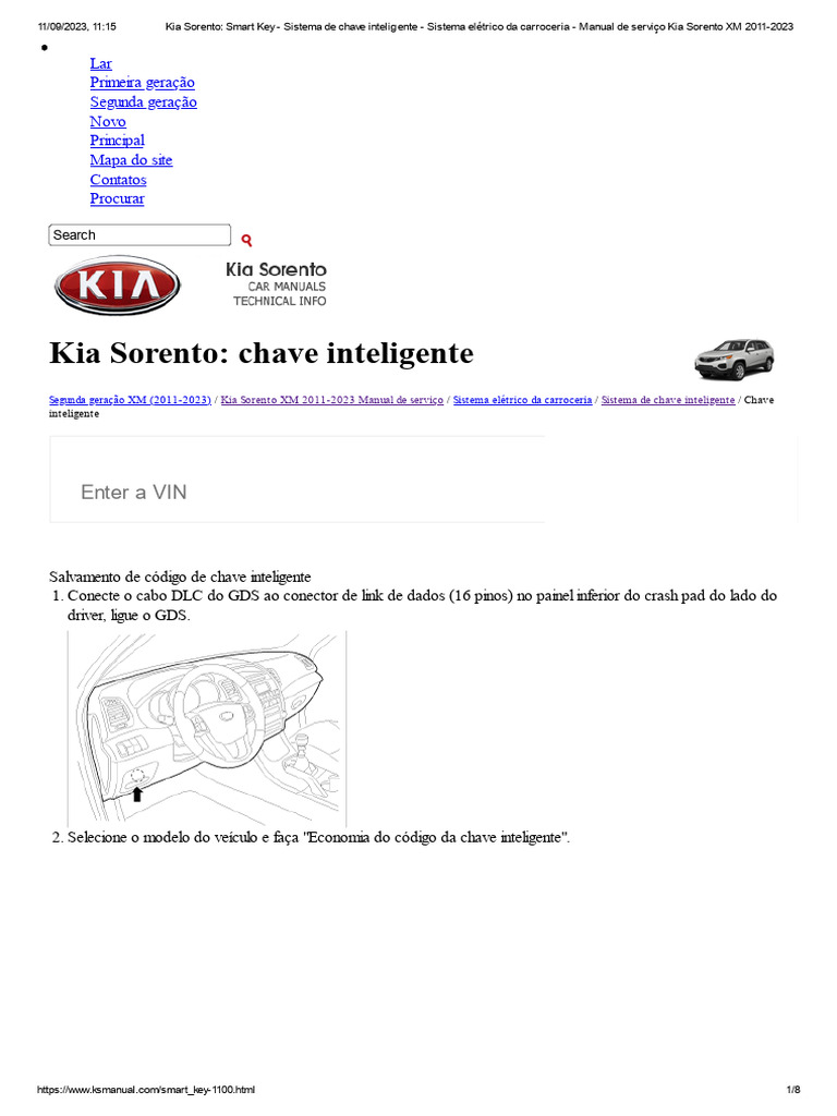 Kia Sorento_ Smart Key - Sistema de chave inteligente - Sistema ...