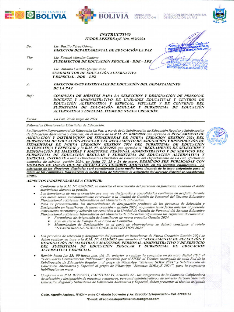 Instructivo Sdeaye 039 2024 | PDF