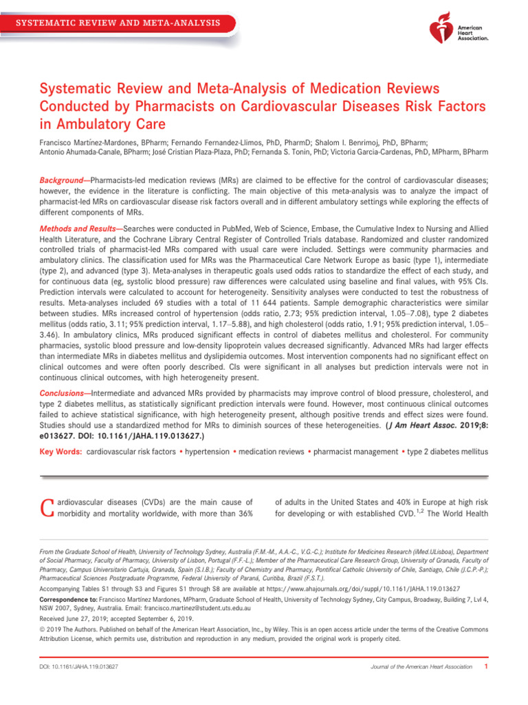 Systematic Review and Meta-Analysis of Medication Reviews ...