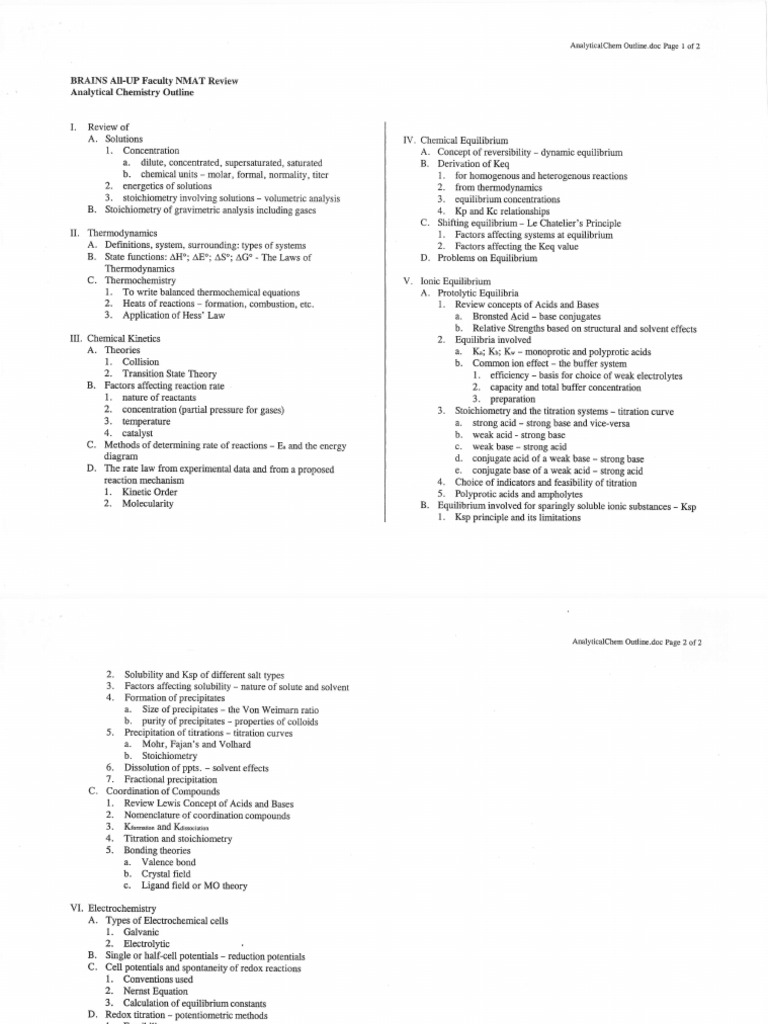 Analytical Chemistry Review Guide | PDF | Reaction Rate | Enthalpy