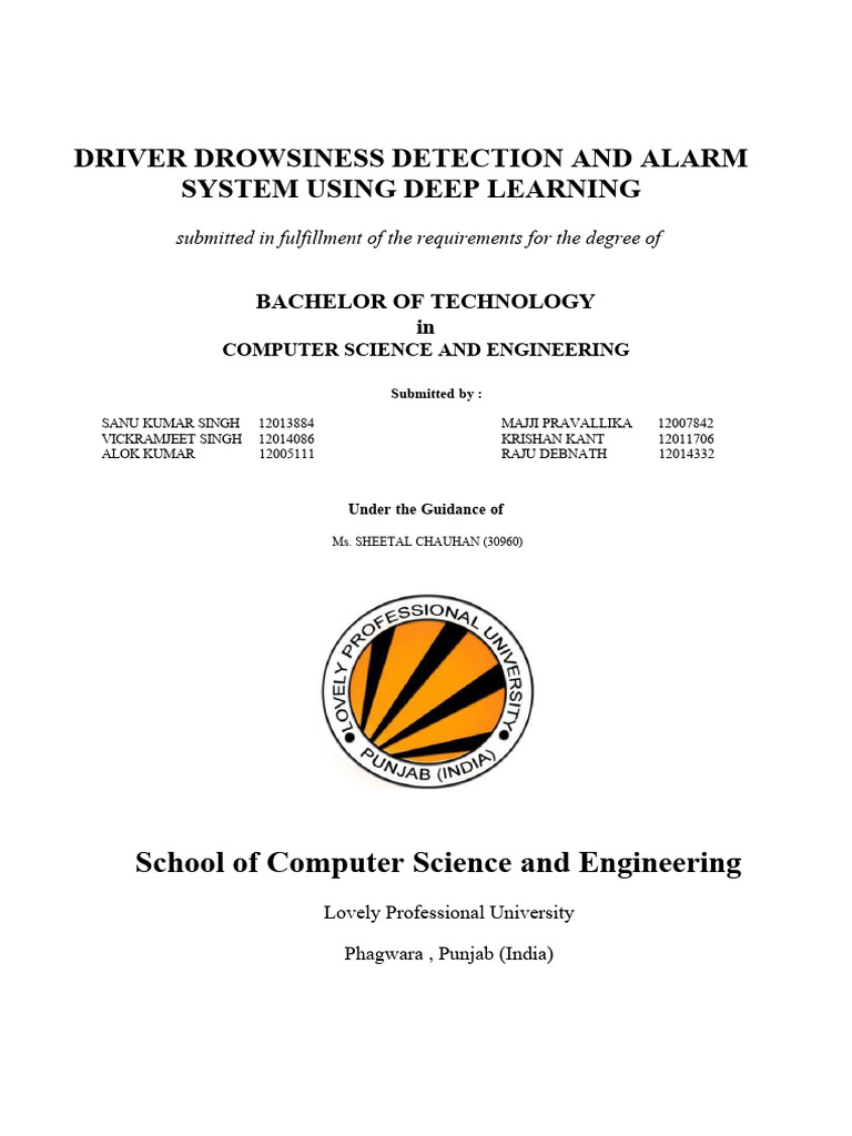 Final Driver Drowsiness Report | PDF | Deep Learning | Artificial Neural Network