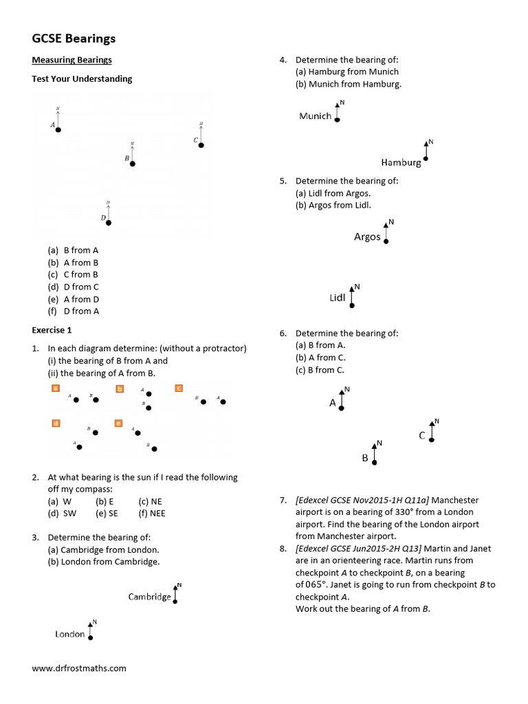GCSE Bearings and Map Scales | PDF