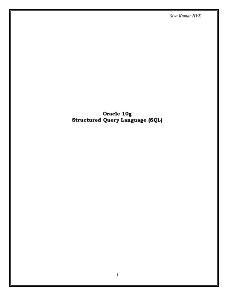 SQL Material | PDF | Oracle Database | Sql