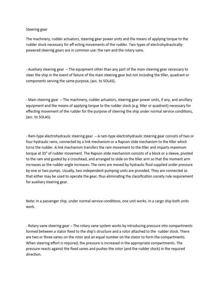 Steering gear-WPS Office | PDF | Rudder | Actuator