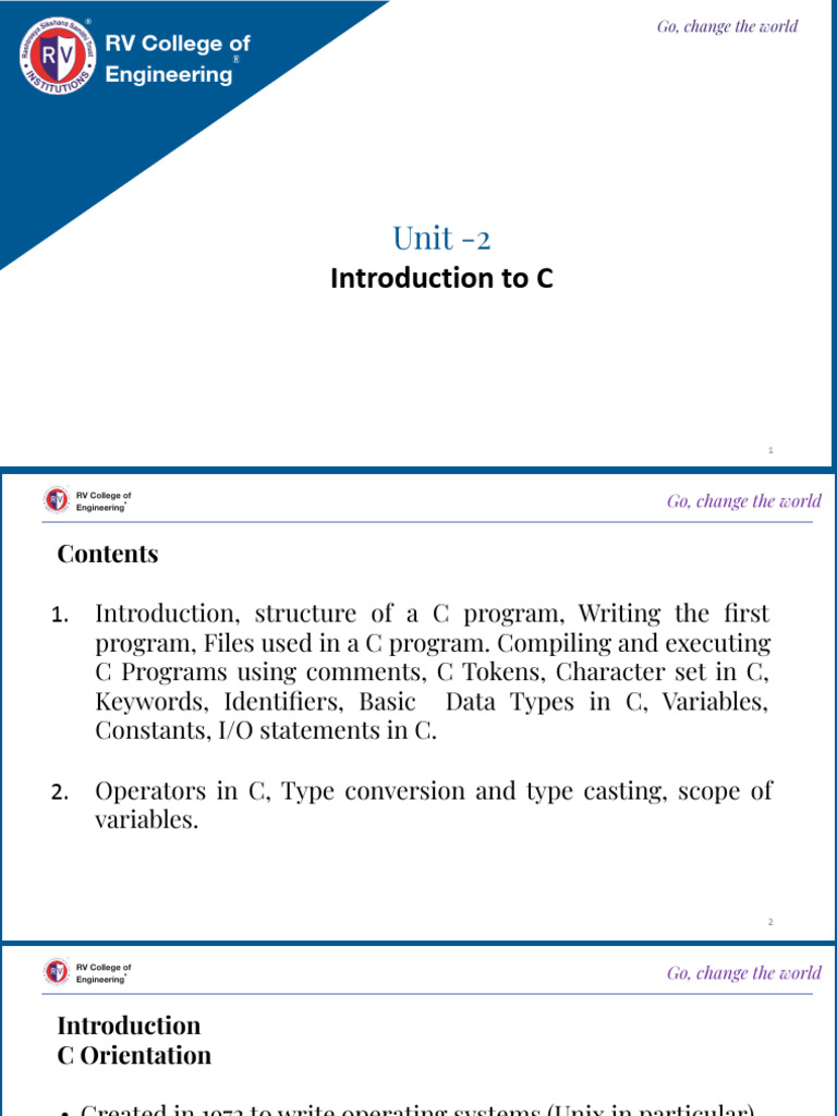 Unit-2 Introduction To C Program | PDF | C (Programming Language) | Integer (Computer Science)