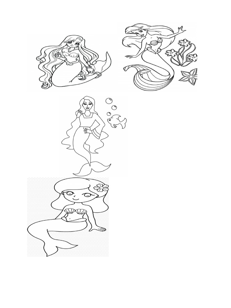 Gambar Mewarnai Mermaid | PDF