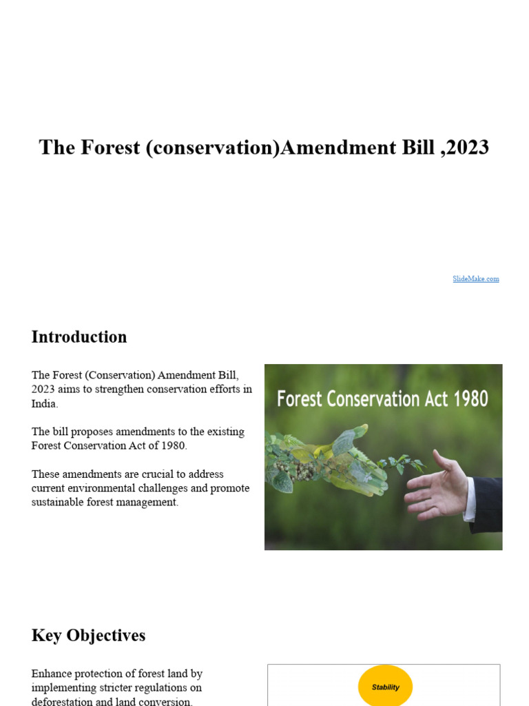 Forest Conservation Amendment Bill 2023 | PDF | Conservation Biology ...