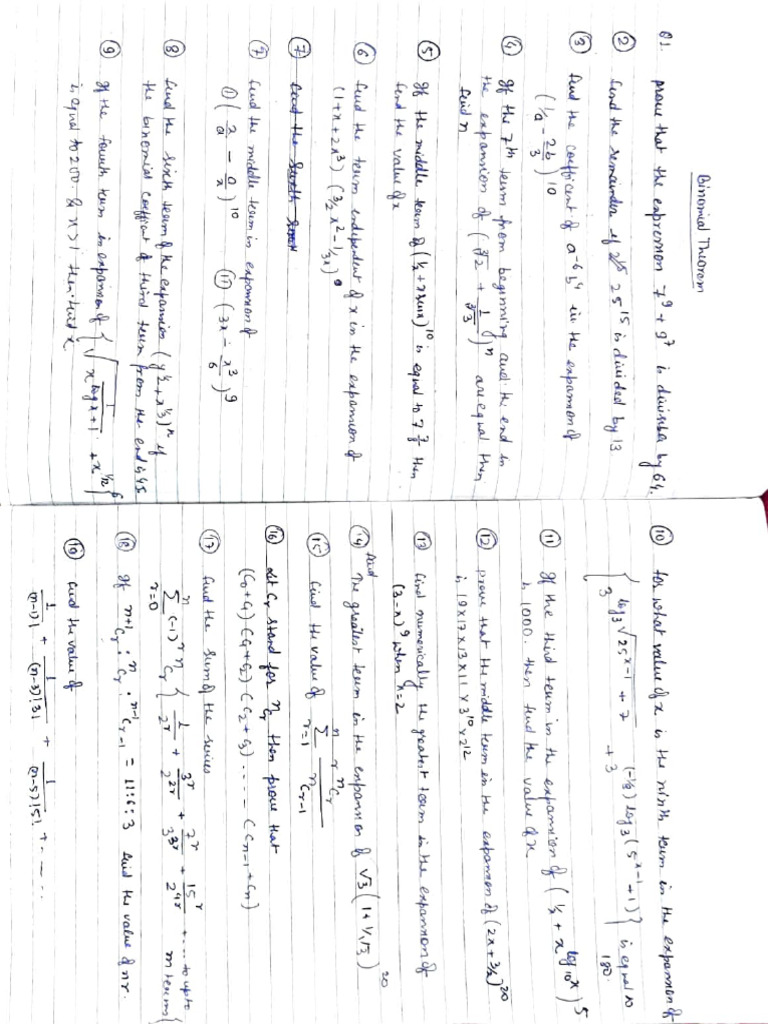 Binomial Theorem Pdf