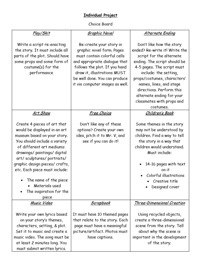 Creative Project Options for Storytelling | PDF | Image | 3 D Computer ...