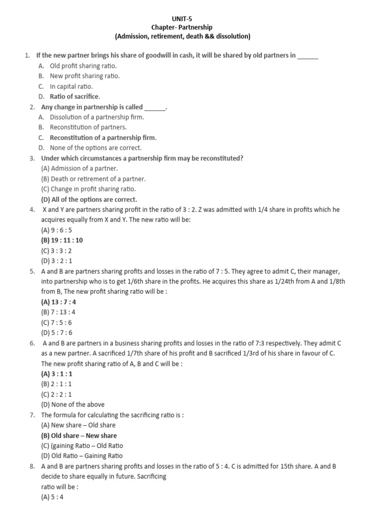 Unit 5 ch-2 MCQs (specialised accounting) | PDF | Debits And Credits ...