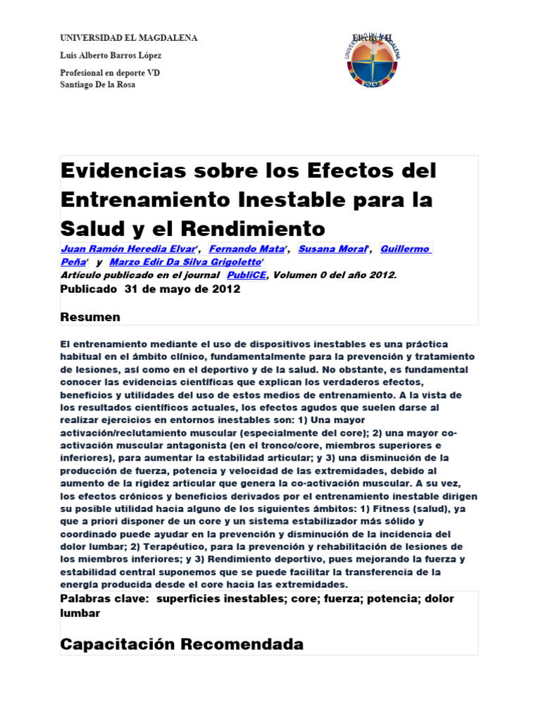 Articulo y Video de Electiva II | Descargar gratis PDF | Dolor lumbar | Músculo
