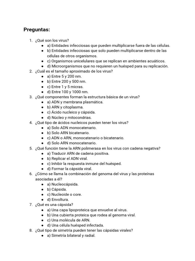 Preguntas T9 | PDF | Virus | VIH