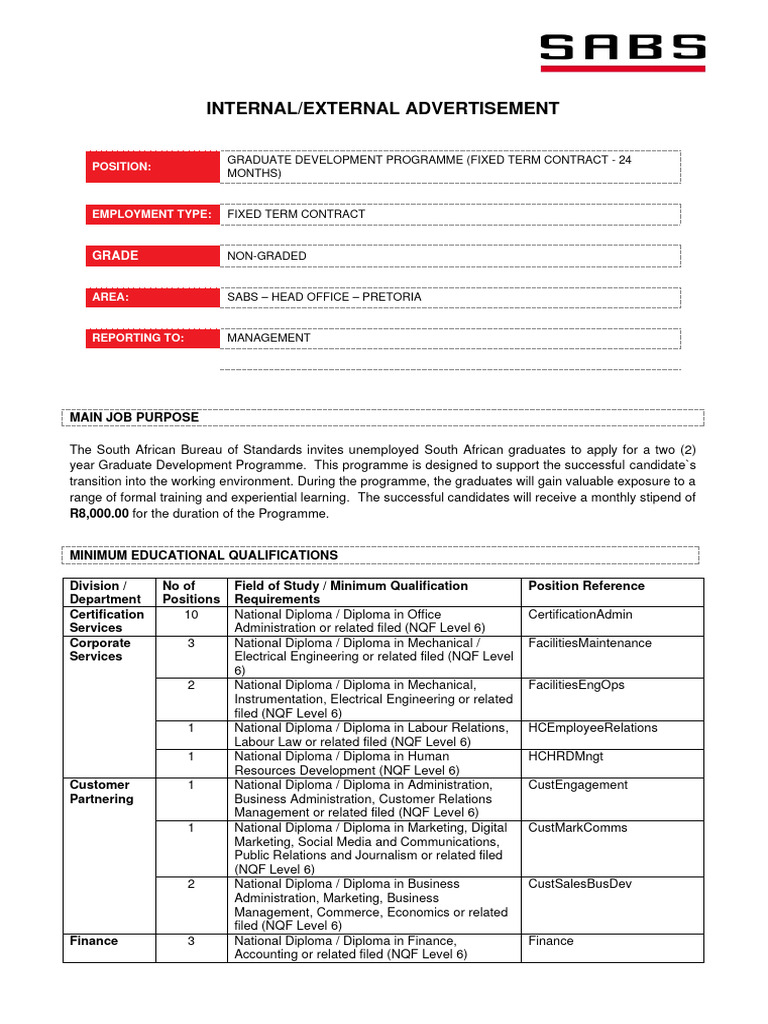 Graduate Development Programme NQF Level | PDF | Diploma | Engineering
