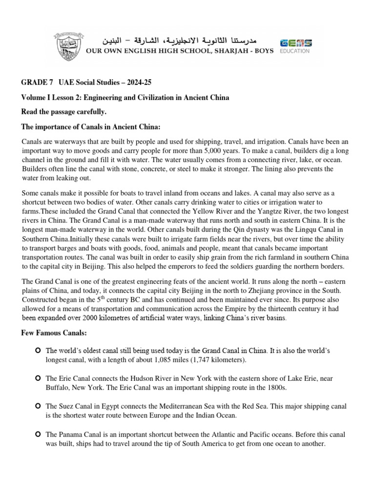 Uae SST | Download Free PDF | Canal | Confucianism