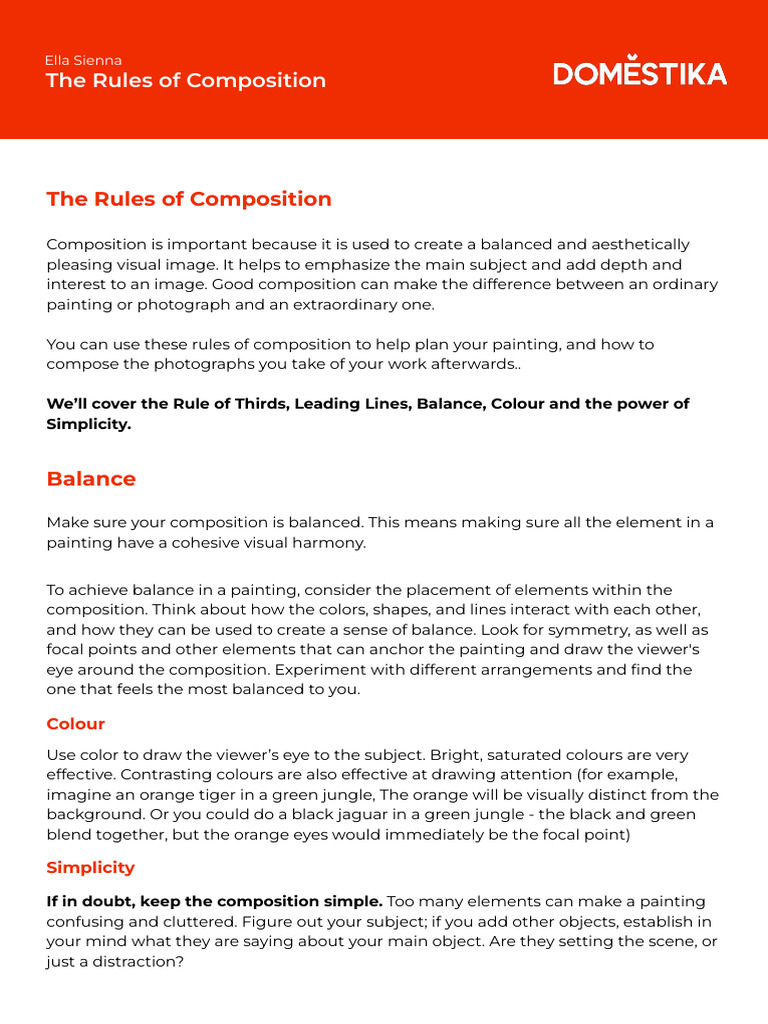 Las Reglas de Composición | PDF | Composition (Visual Arts) | Vision