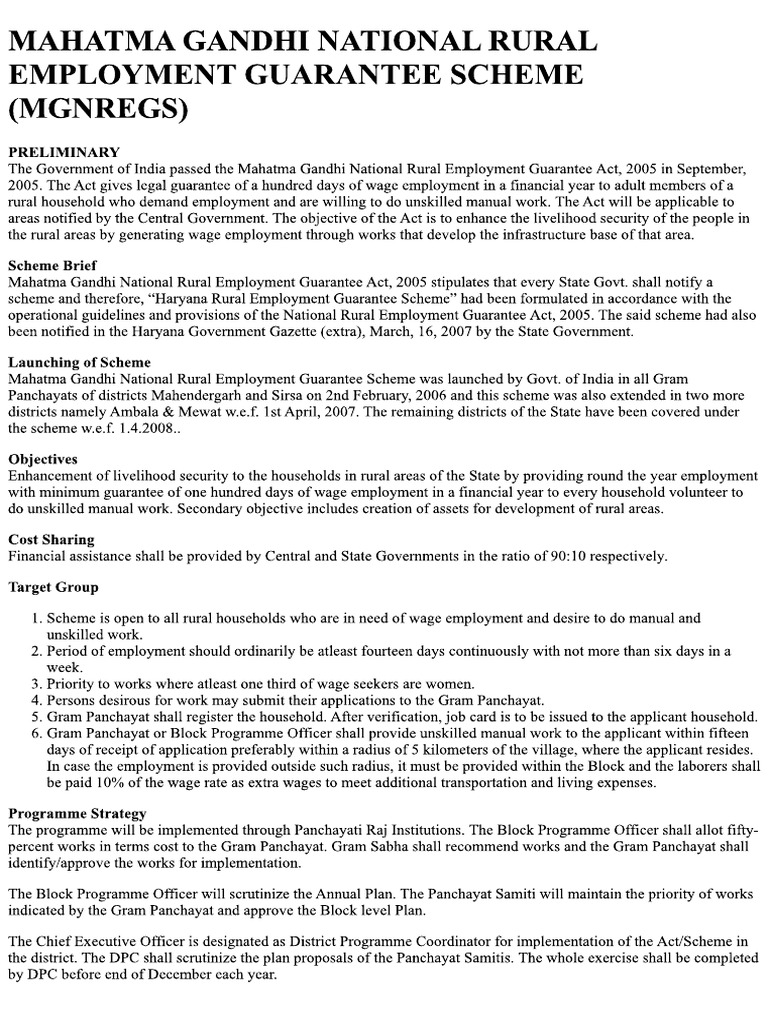 MGNREGA | PDF