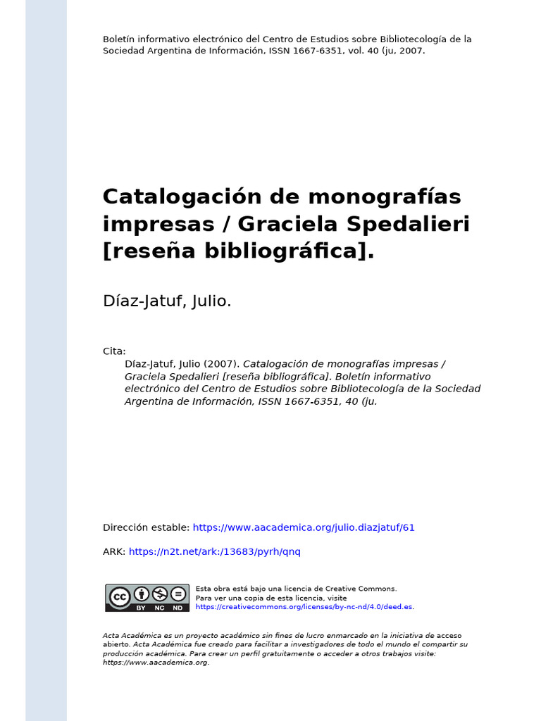 Díaz-Jatuf, Julio (2007) - Catalogación de Monografías Impresas ...
