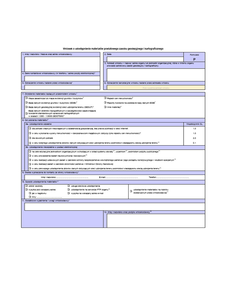 Formularz P | PDF