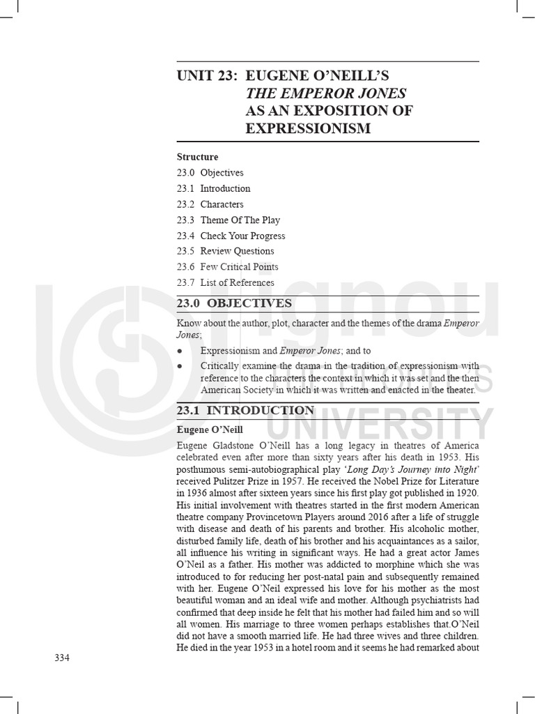 Eugene O'Neill's The Emperor Jones As An Exposition of Expressionism | PDF | Eugene O'neill ...