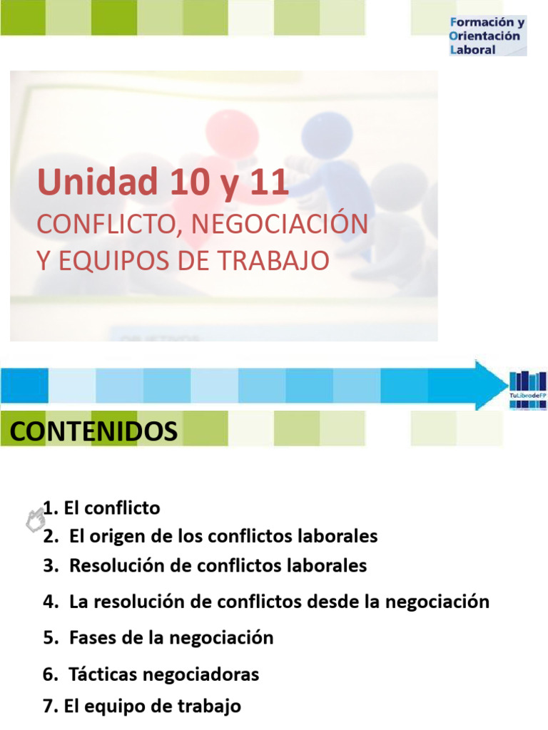 Ud12 Fol23 Conflicto, Neg y Equipos | PDF | Negociación | Arbitraje