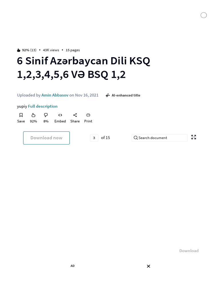 6 Sinif Azərbaycan Dili KSQ 1,2,3,4,5,6 VƏ BSQ 1,2 - PDF | PDF | Scribd