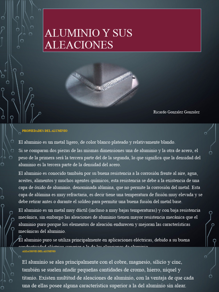 Propiedades y Aleaciones del Aluminio | PDF | Aluminio | Aleación