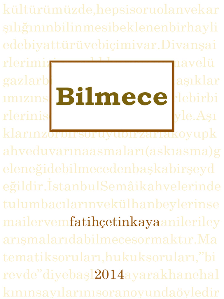 Bilmeceler Fatih Cetinkaya | PDF