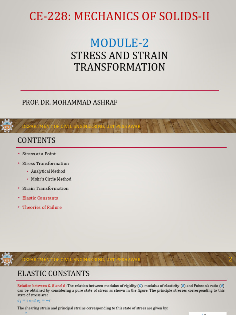 Module 2d, Stress Transformation | PDF | Deformation (Engineering) | Strength Of Materials