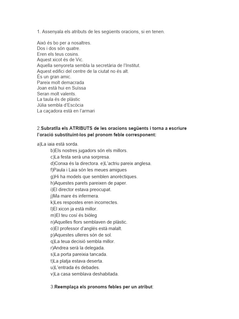 Pronoms Febles Atribut-Cc | PDF