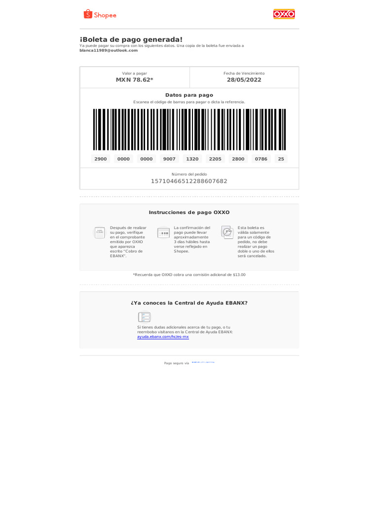 Instrucciones Pago OXXO para Shopee | PDF