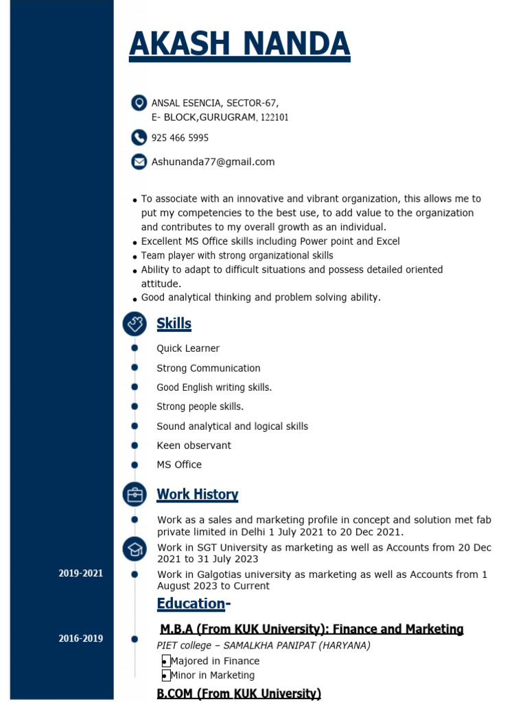 Akash Resume 2 | PDF | Cognition