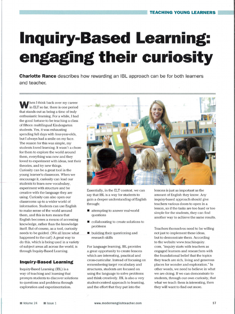 Rance C, 2015 Inquiry-Based Learning Engaging Their Curiosity | PDF