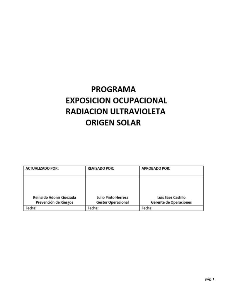 Programa Exposicion Ruv Origen Solar | PDF | Ultravioleta | Dom