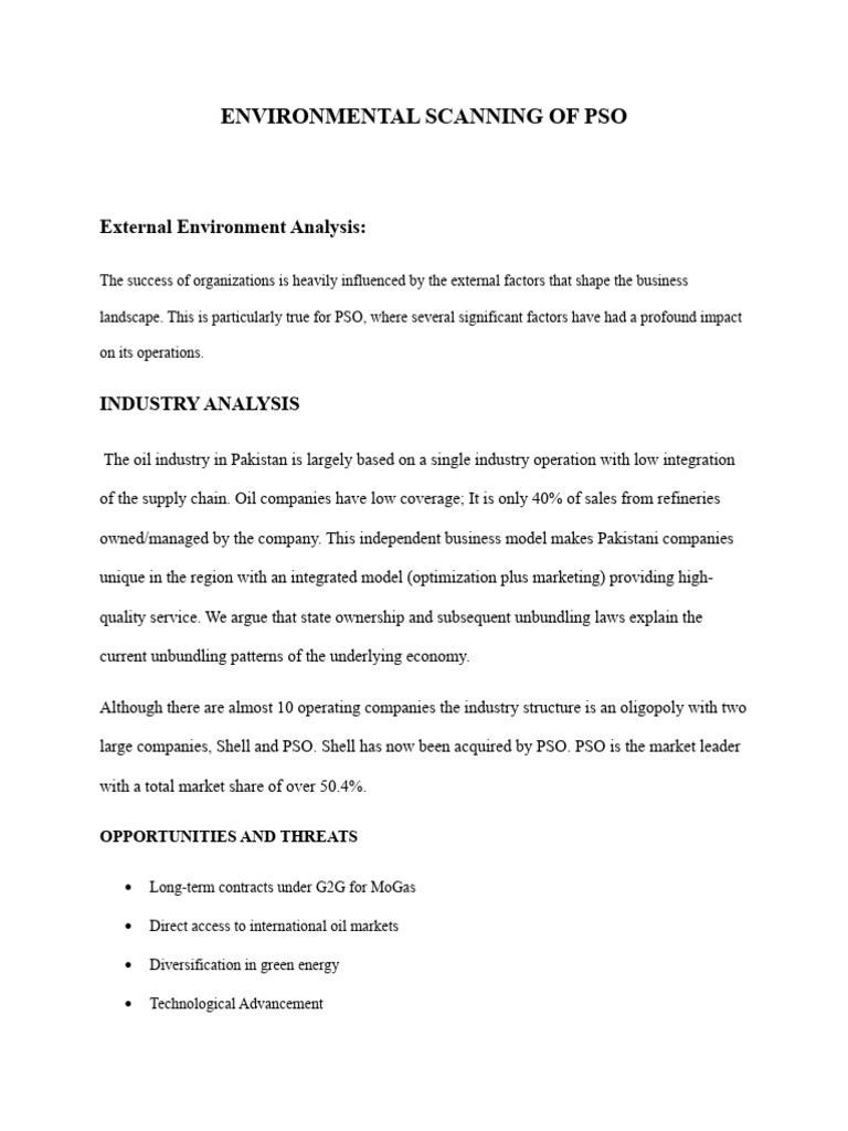 ENVIRONMENTAL - SCANNING - OF PSO Final | PDF | Retail | Logistics
