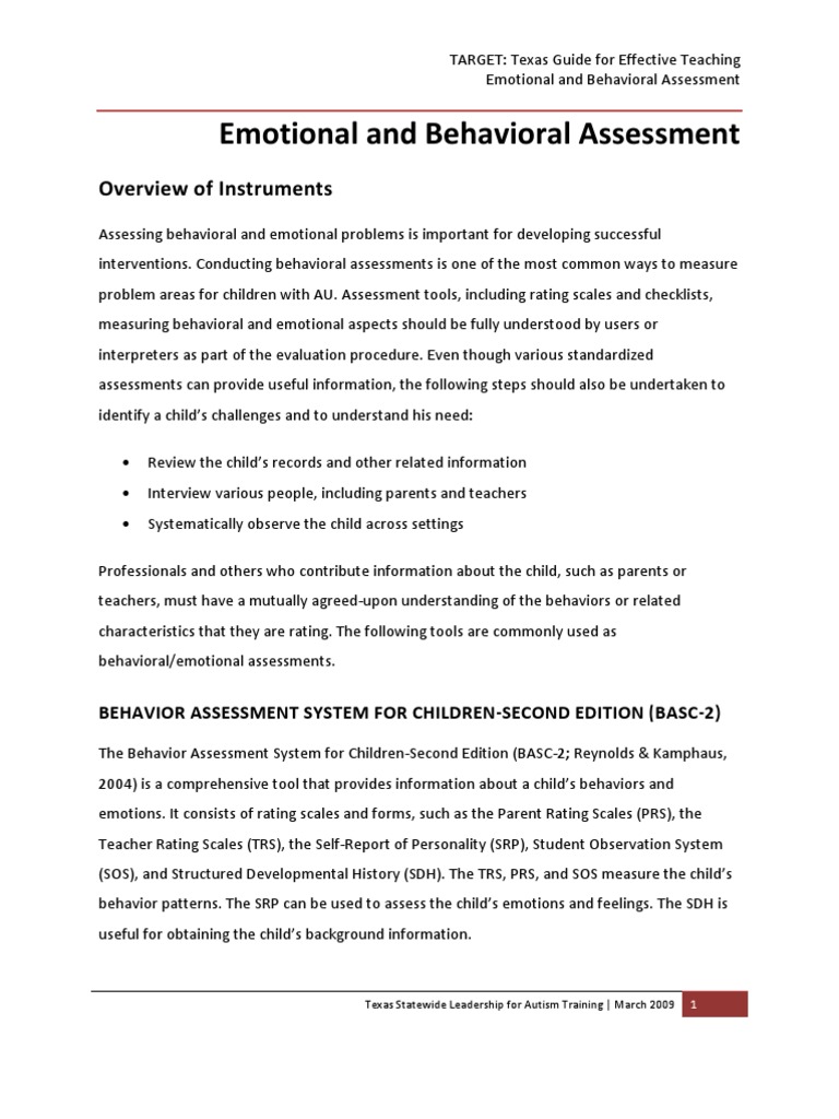 Emotional Behavioral | PDF | Pervasive Developmental Disorders | Attention Deficit Hyperactivity ...
