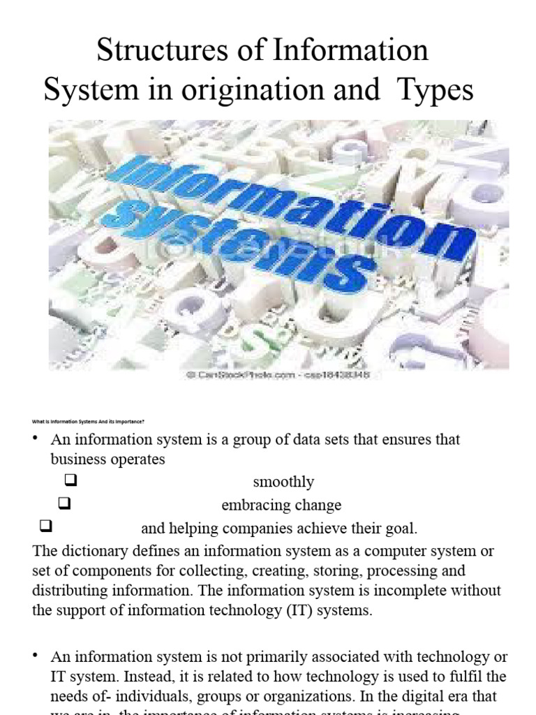 Structures of Information System in Origination and Types | PDF | Decision Support System ...