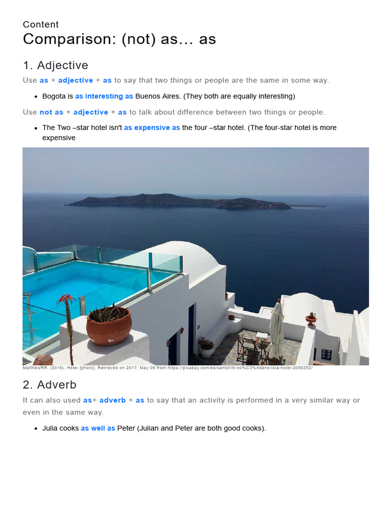 Comparison of equality - As … as …. | PDF | Adjective | Verb