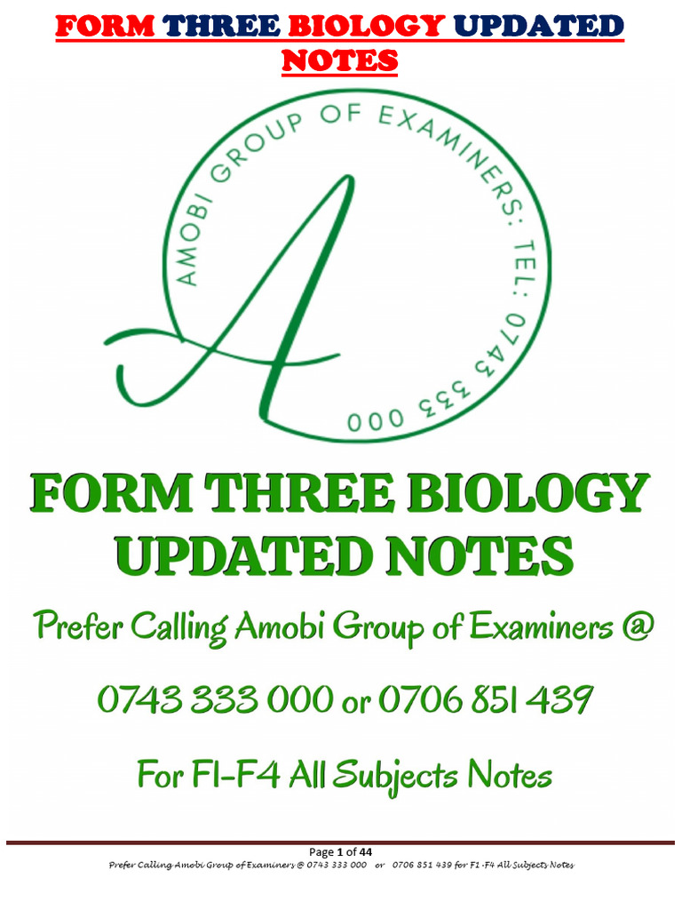 f3 Bio Updated Notes | PDF | Meiosis | Mitosis
