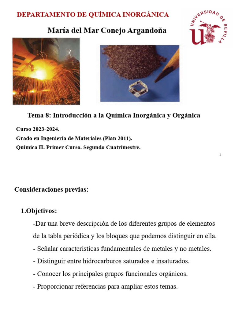 Tema8 Alumnos | PDF | Metales de transición | Química Inorgánica