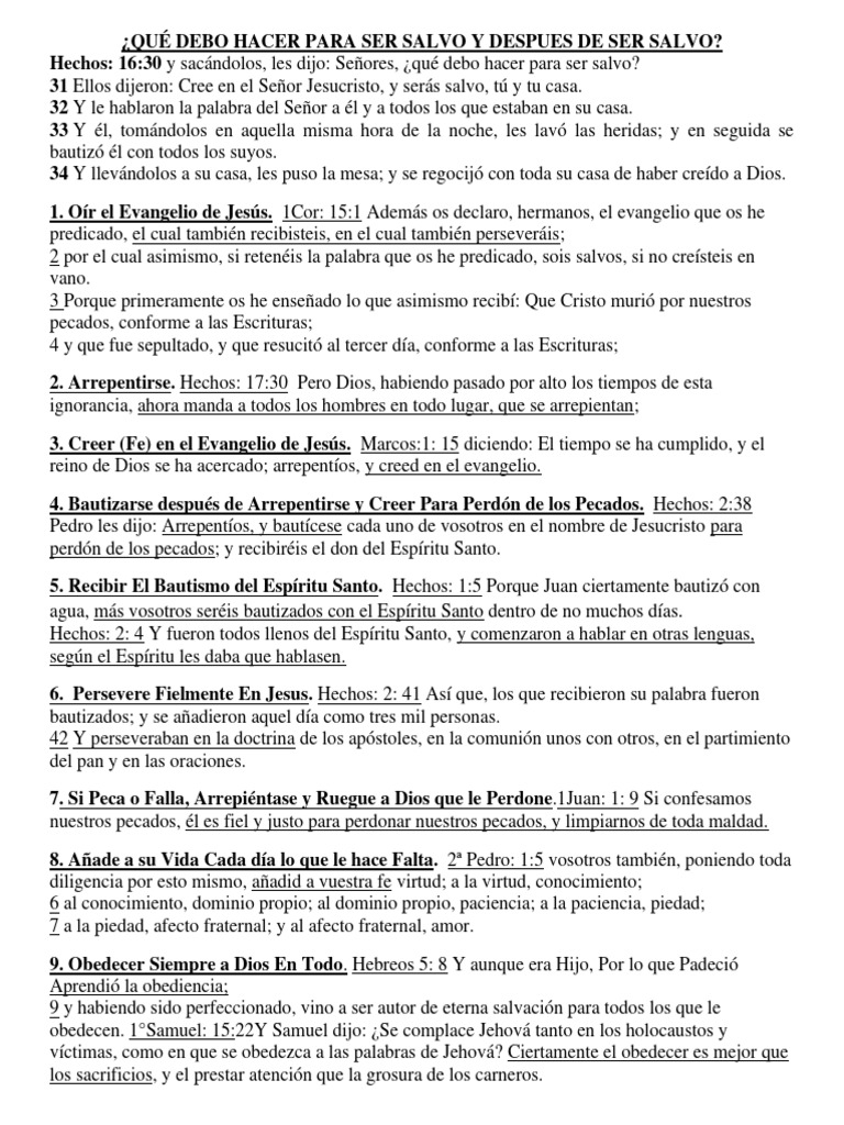 Que Debo Hacer para Ser Salvo | PDF | Jesús | Bautismo Que Debo Hacer para Ser Salvo | PDF | Jesús | Bautismo