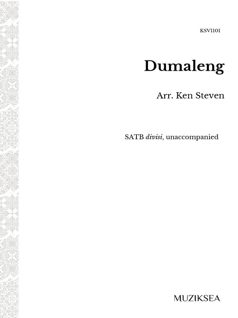Ken Steven Dumaleng (Satb) - Perusal | PDF