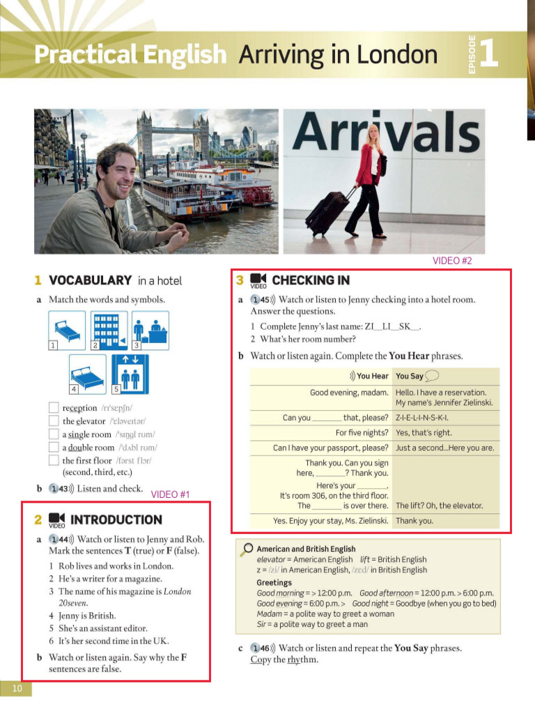 American English File 1 VIDEO 1 | PDF