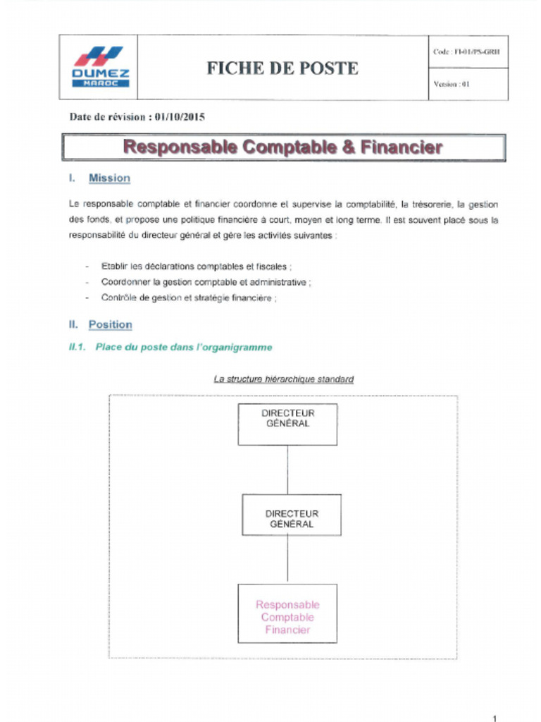 Responsable Comptable Et Financier | PDF