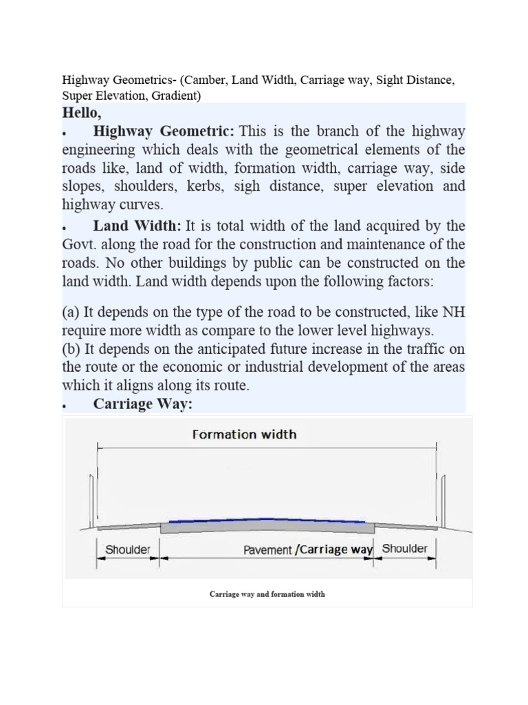Highway Camber | PDF | Road | Land Transport