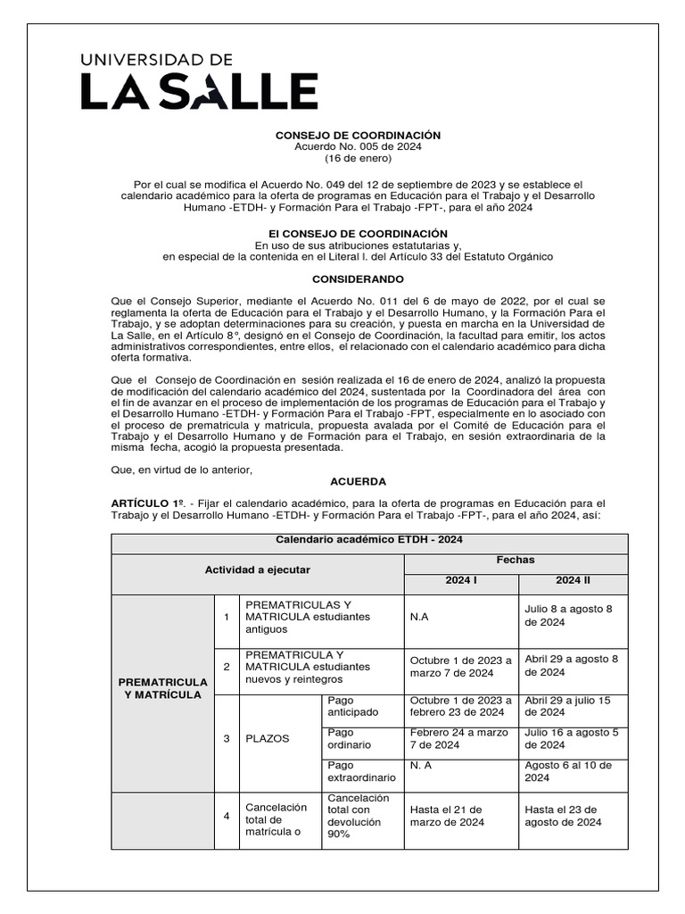 CALENDARIO ACADÉMICO | PDF | Gobierno