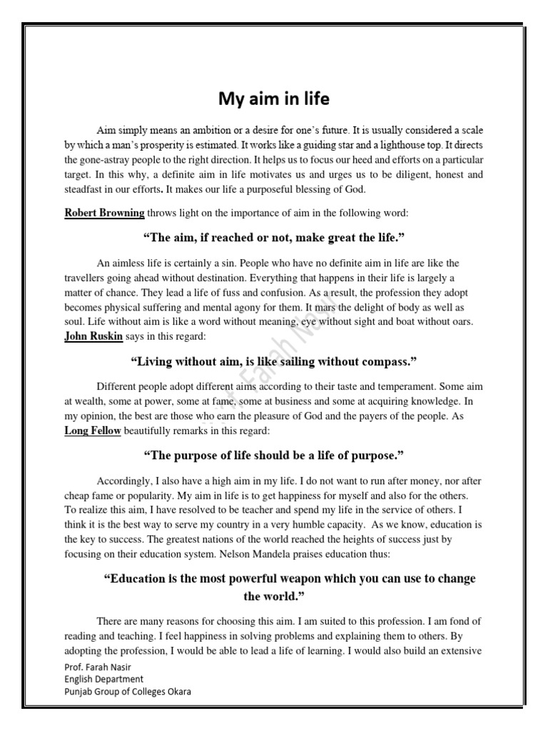 my_aim_in_life[1] | PDF | Teachers