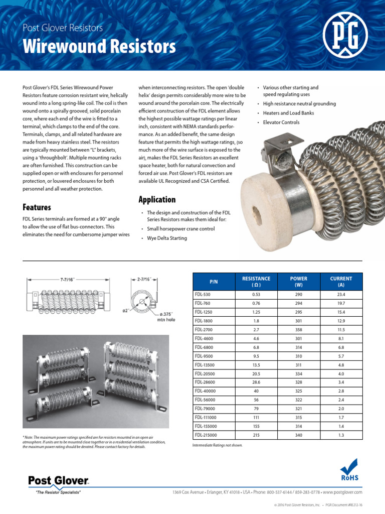 RE211-16 Wirewound Resistors | PDF | Resistor | Wire